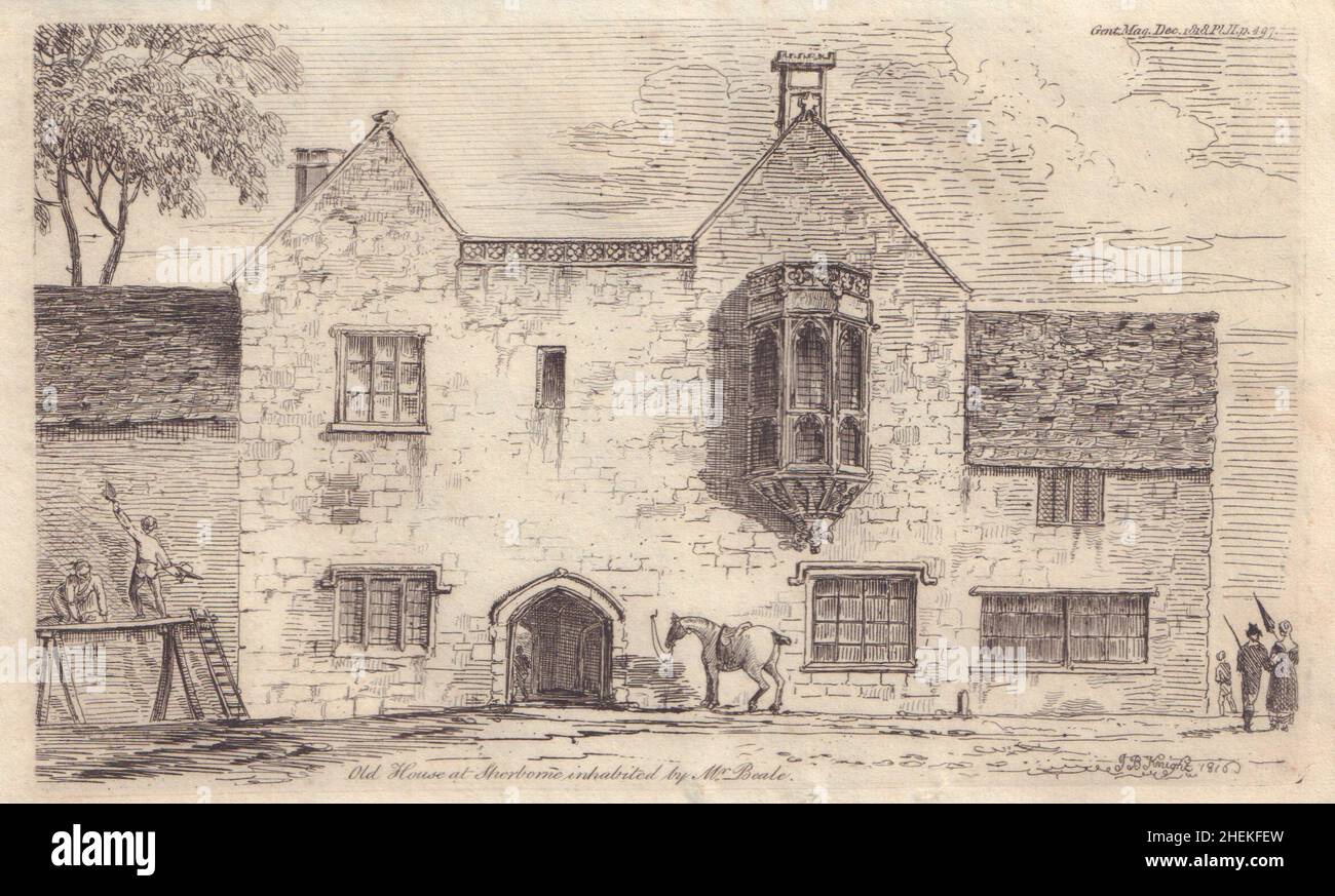 The Manor House, Newland, Sherborne, inhabited by Mr Beale. Dorset 1818 ...