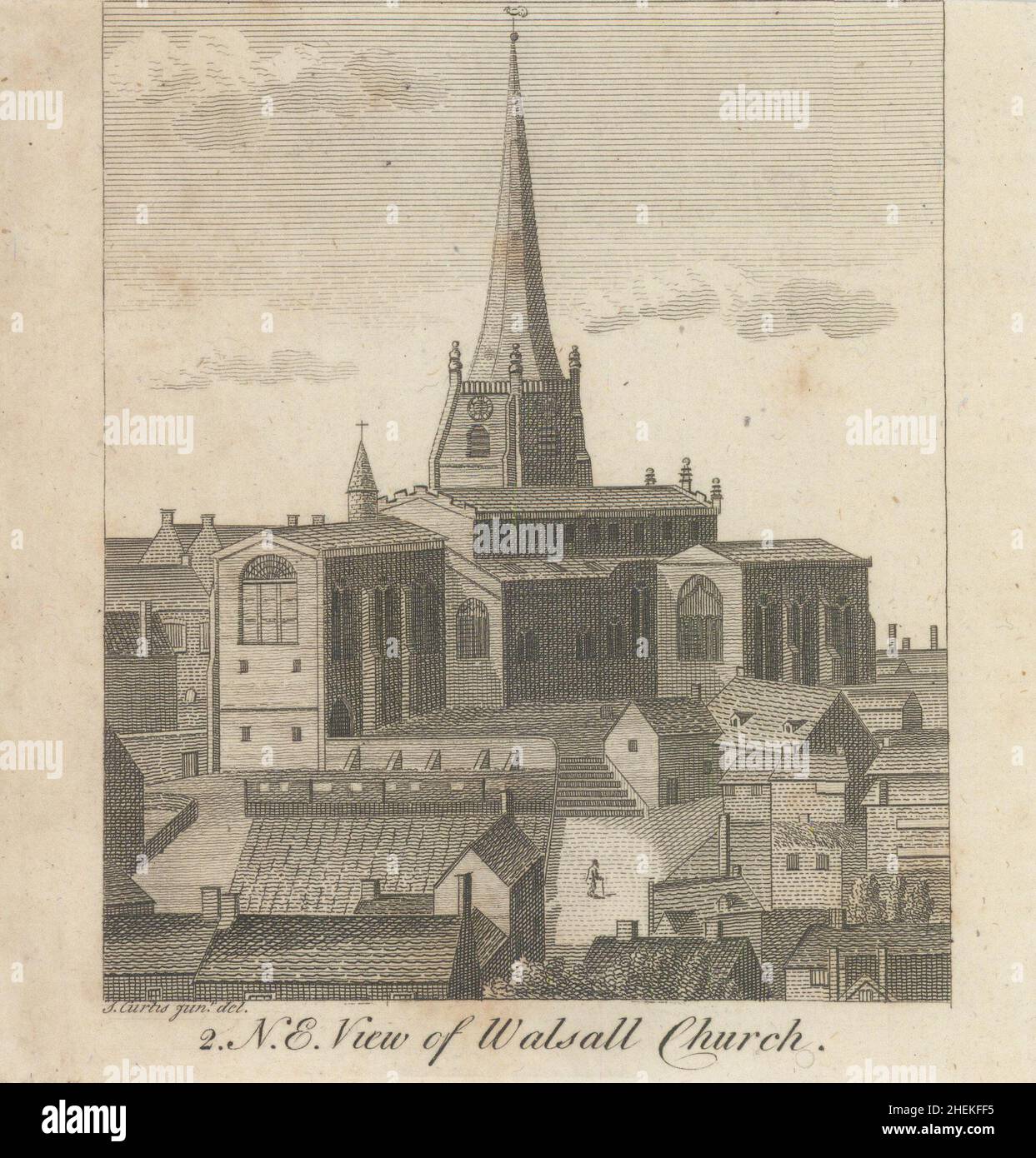 St Matthew's Church in Walsall, Staffordshire. Rebuilt 1820. SMALL 1798 ...