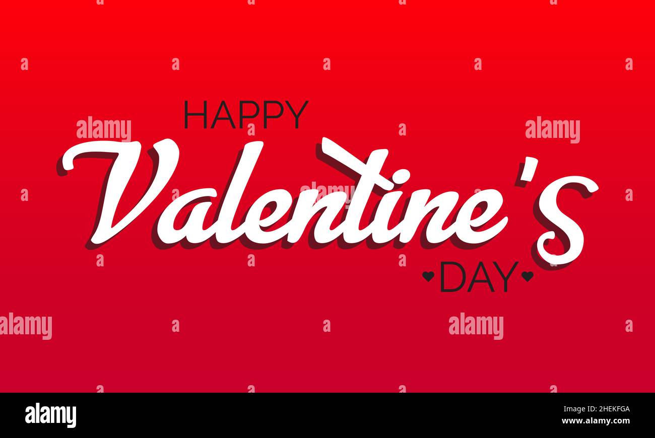 Happy Valentine's Day, 14th February. heart connect vector banner ...