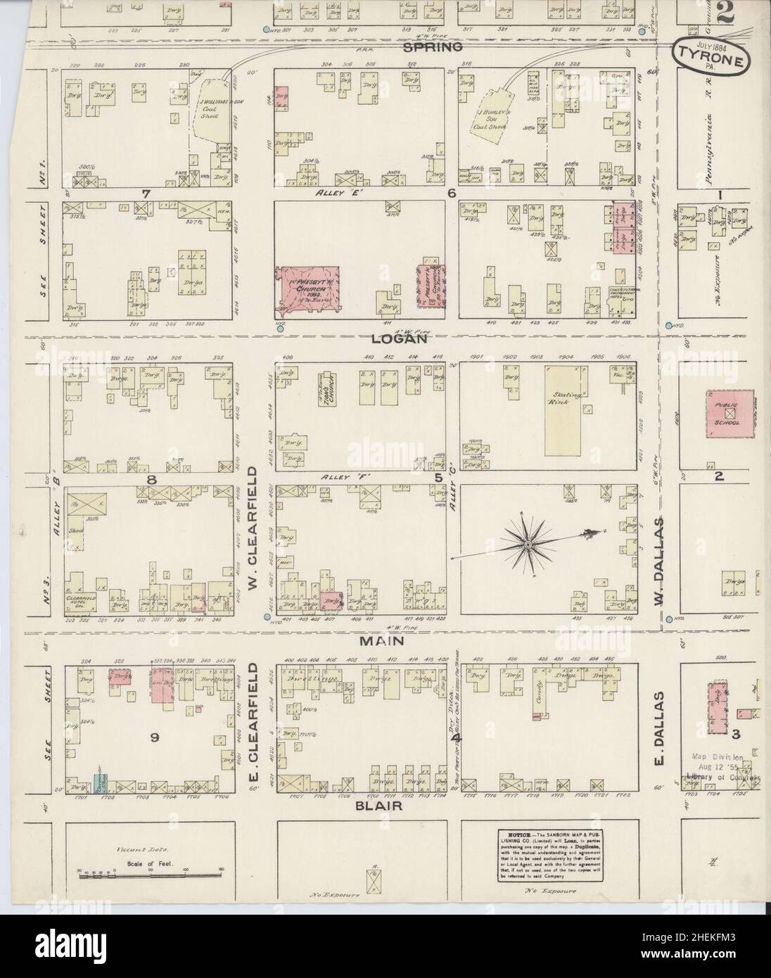 Tyrone pennsylvania map hi-res stock photography and images - Alamy