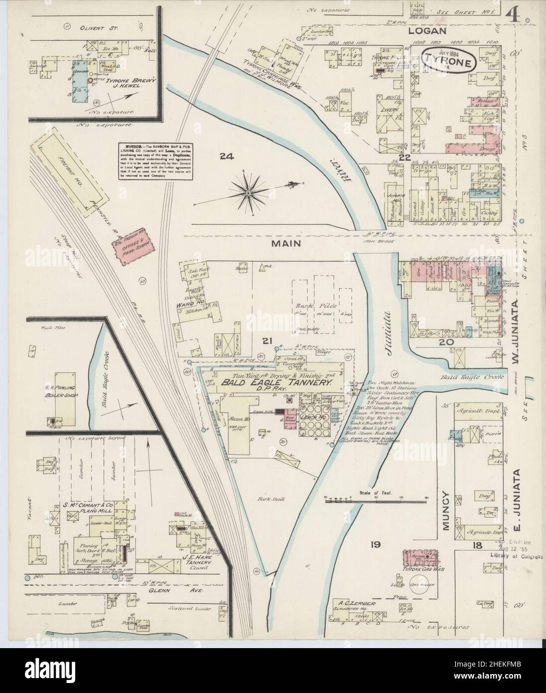 Tyrone pennsylvania map hi-res stock photography and images - Alamy
