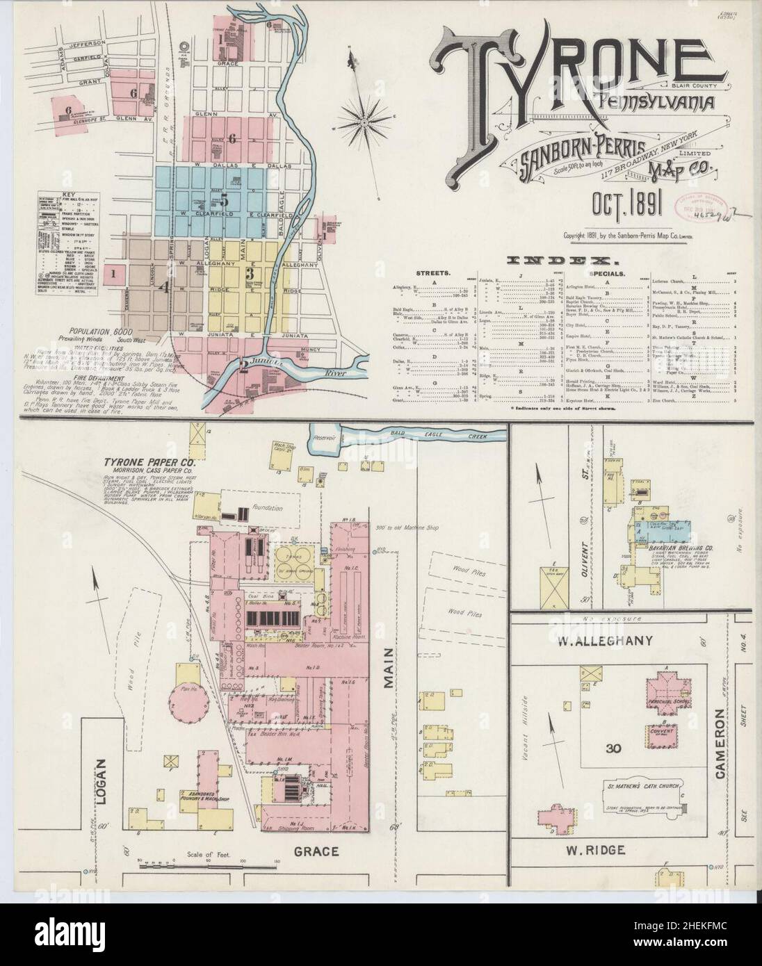Tyrone pennsylvania map hi-res stock photography and images - Alamy