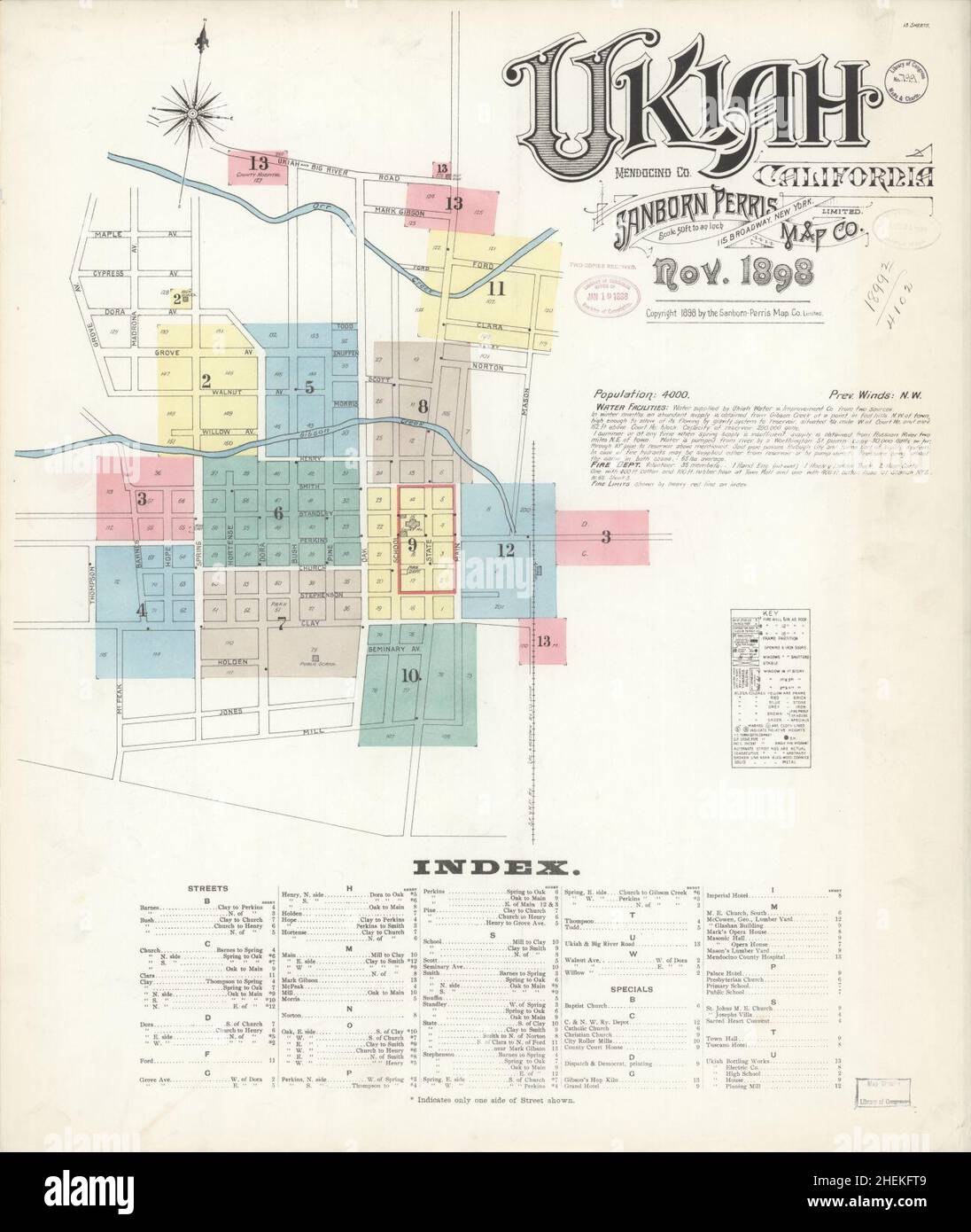 Sanborn Fire Insurance Map from Ukiah, Mendocino County, California ...