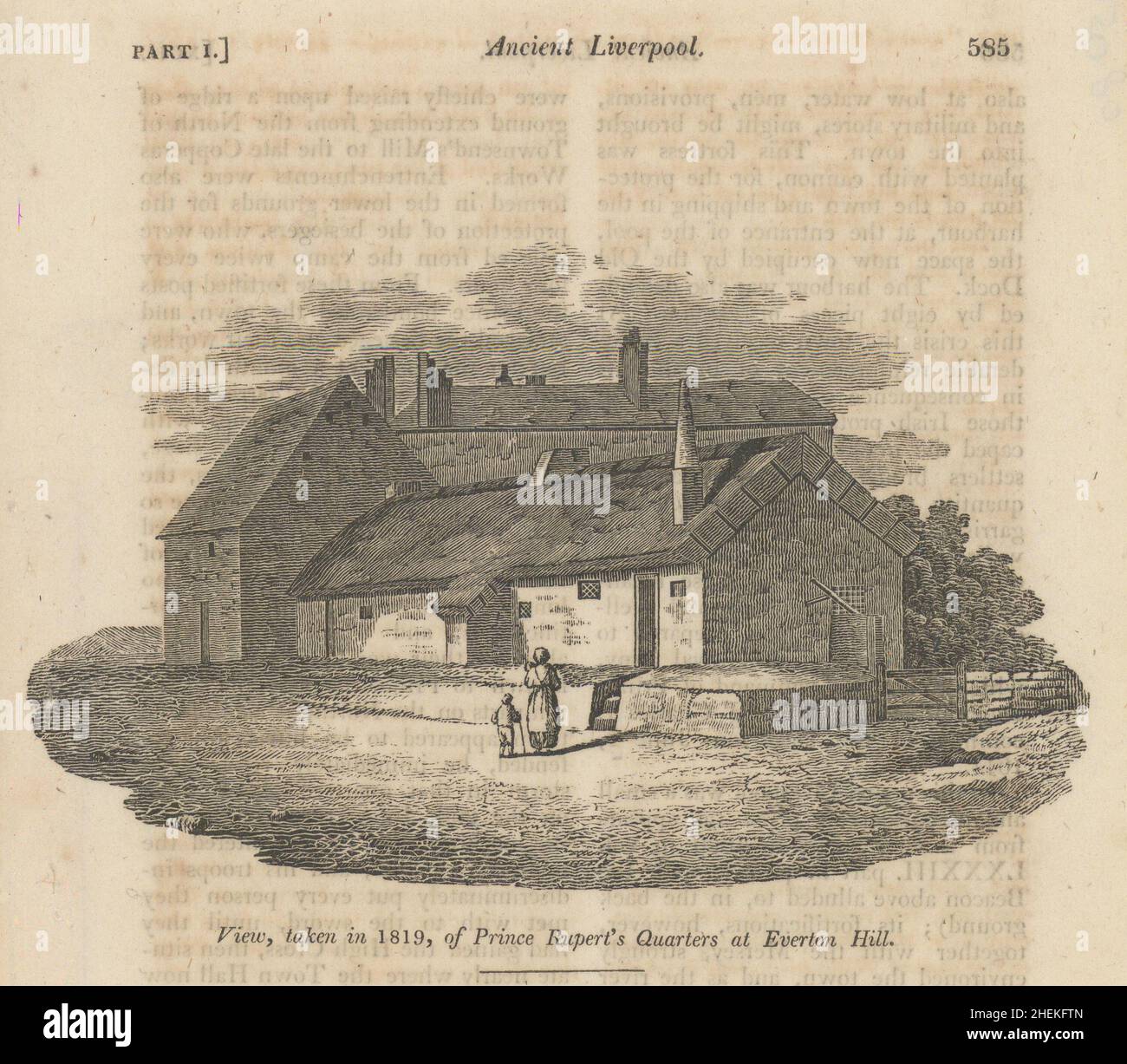 Prince Rupert's Quarters in 1819, Everton Brow, Liverpool. Civil War ...