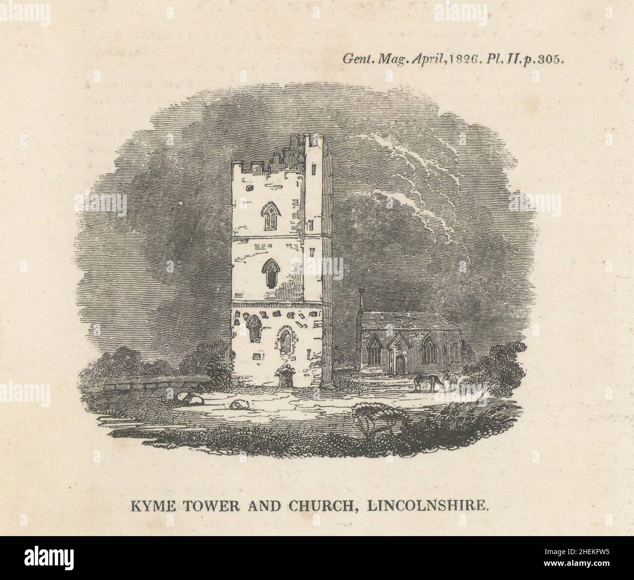 Kyme Tower and St Mary & All Saints Church view, South Kyme ...