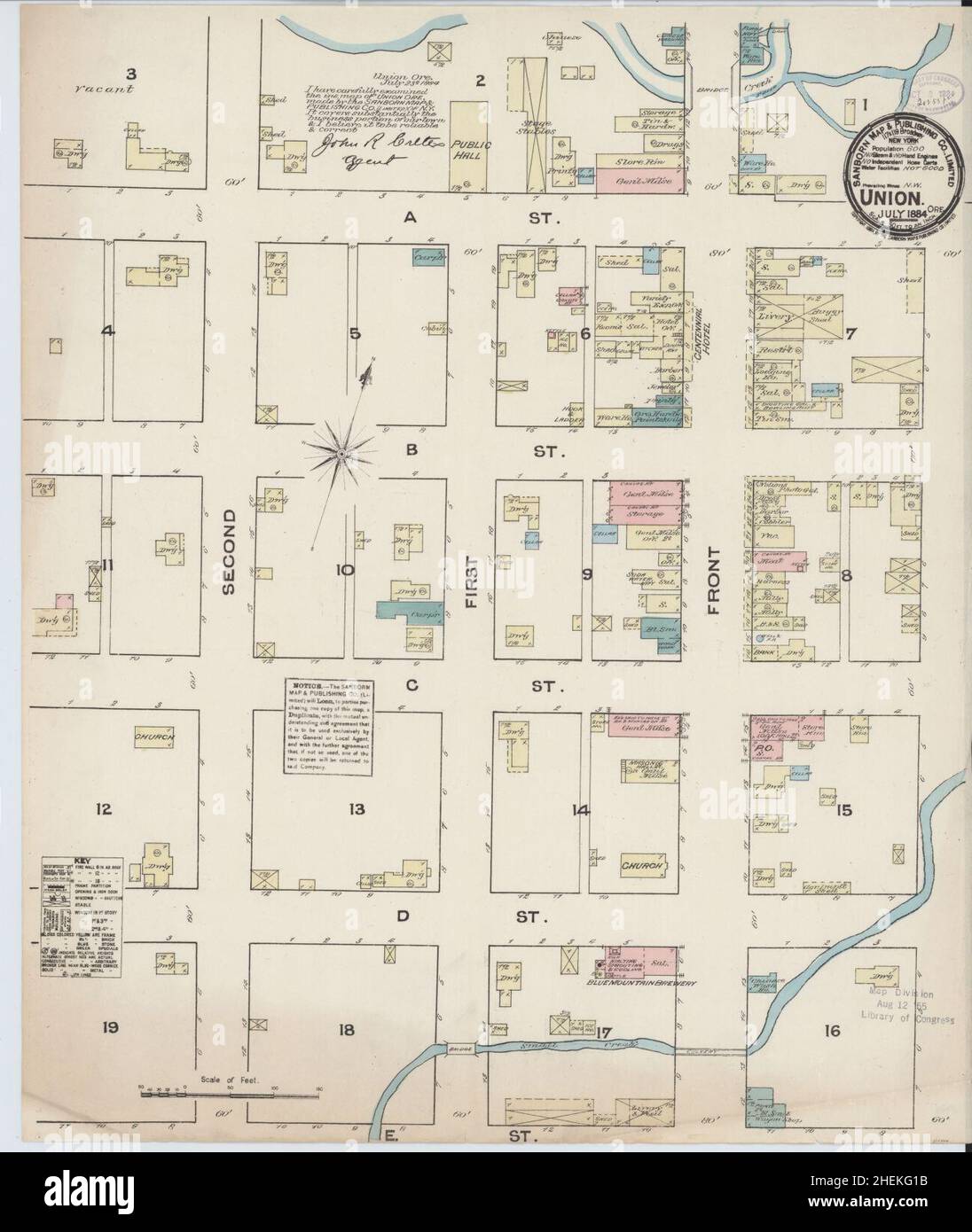 Sanborn Fire Insurance Map from Union, Union County, Oregon Stock Photo ...