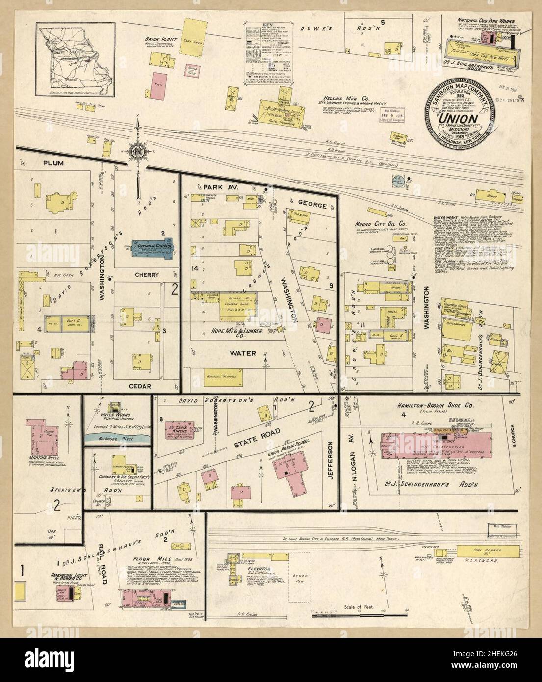 Map of union missouri hi-res stock photography and images - Alamy