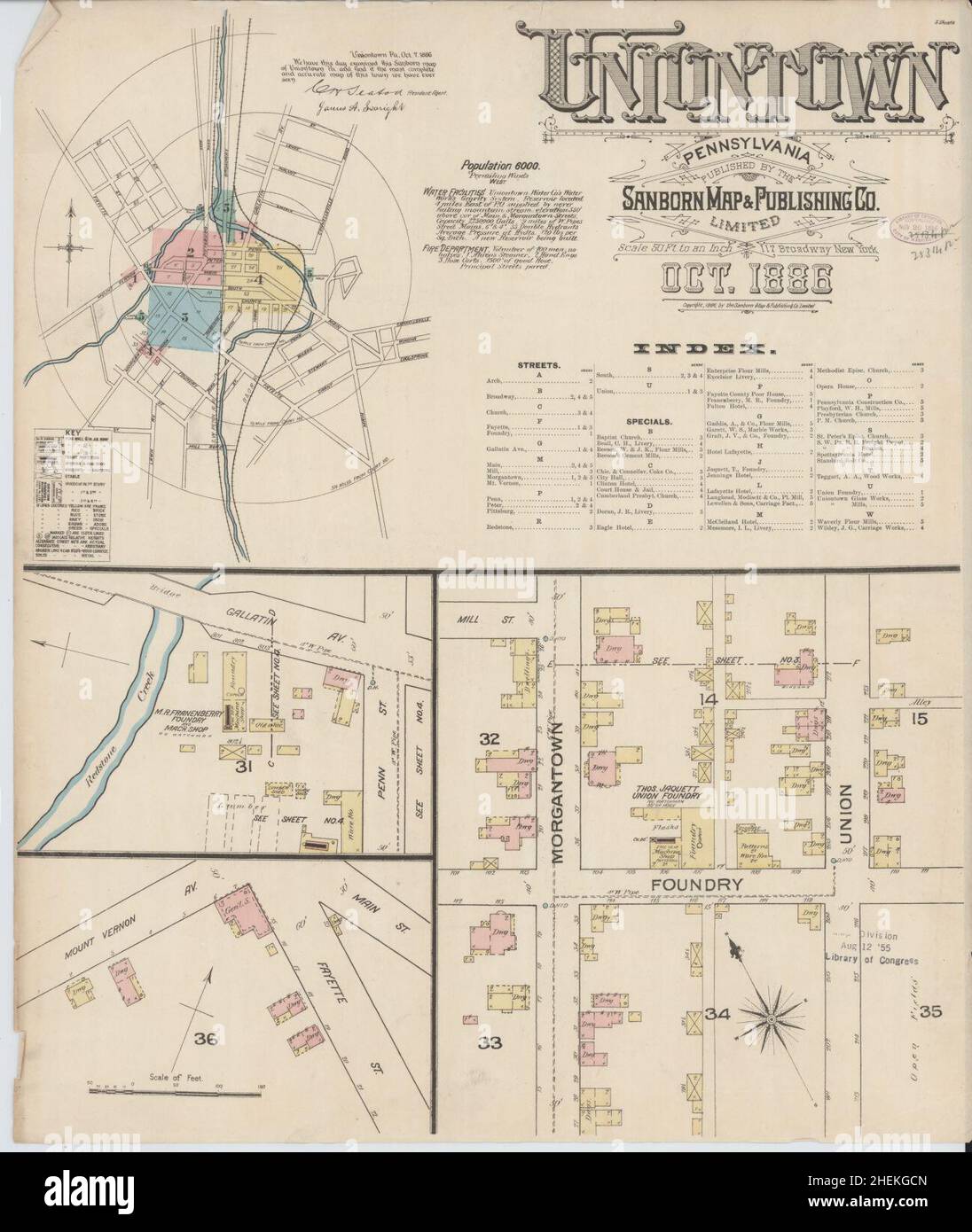 Map of uniontown pennsylvania hi-res stock photography and images - Alamy