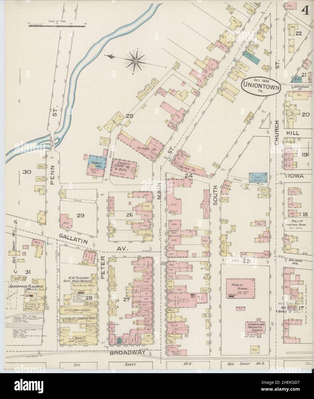 Map of uniontown pennsylvania hi-res stock photography and images - Alamy