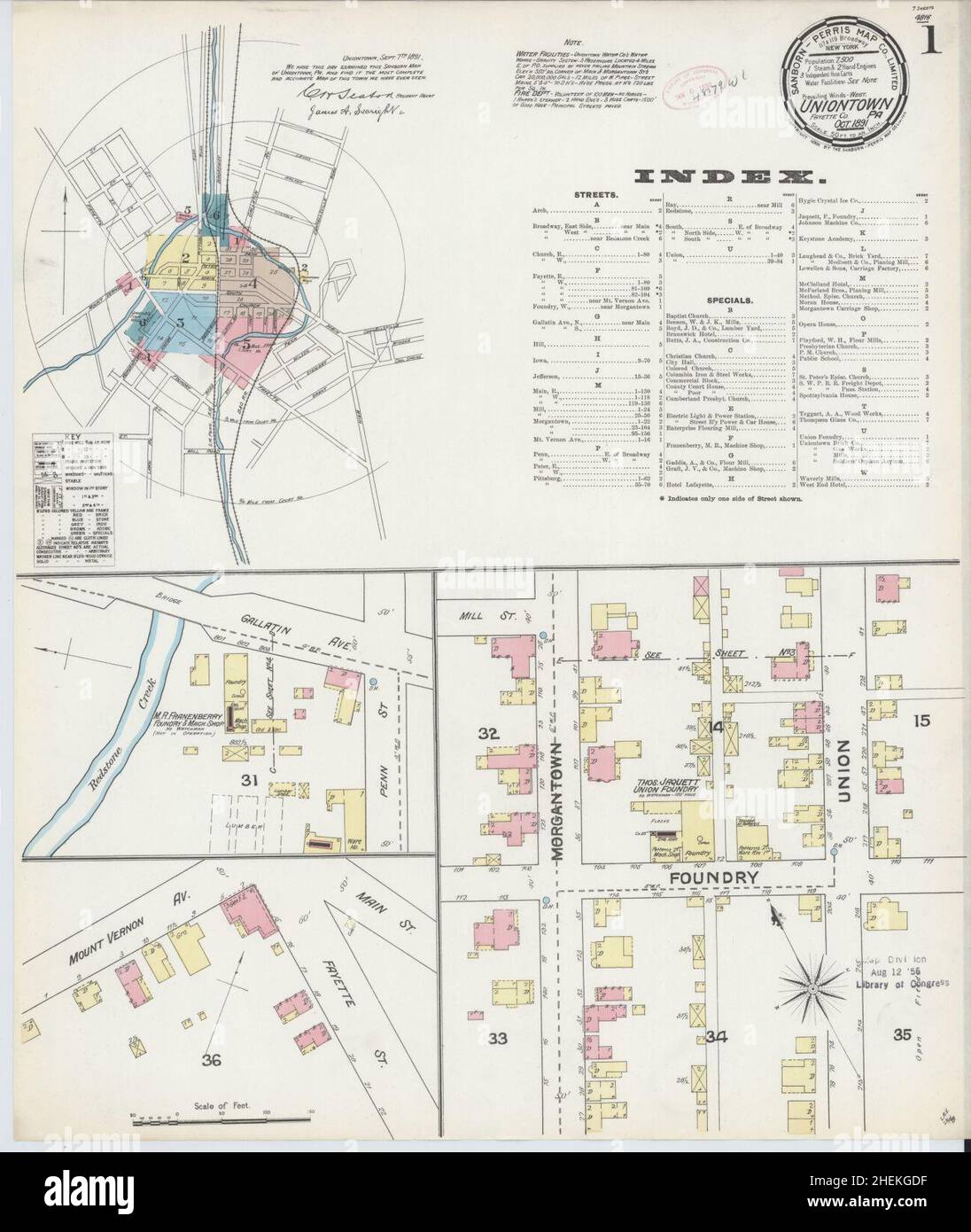 Map of uniontown pennsylvania hi-res stock photography and images - Alamy