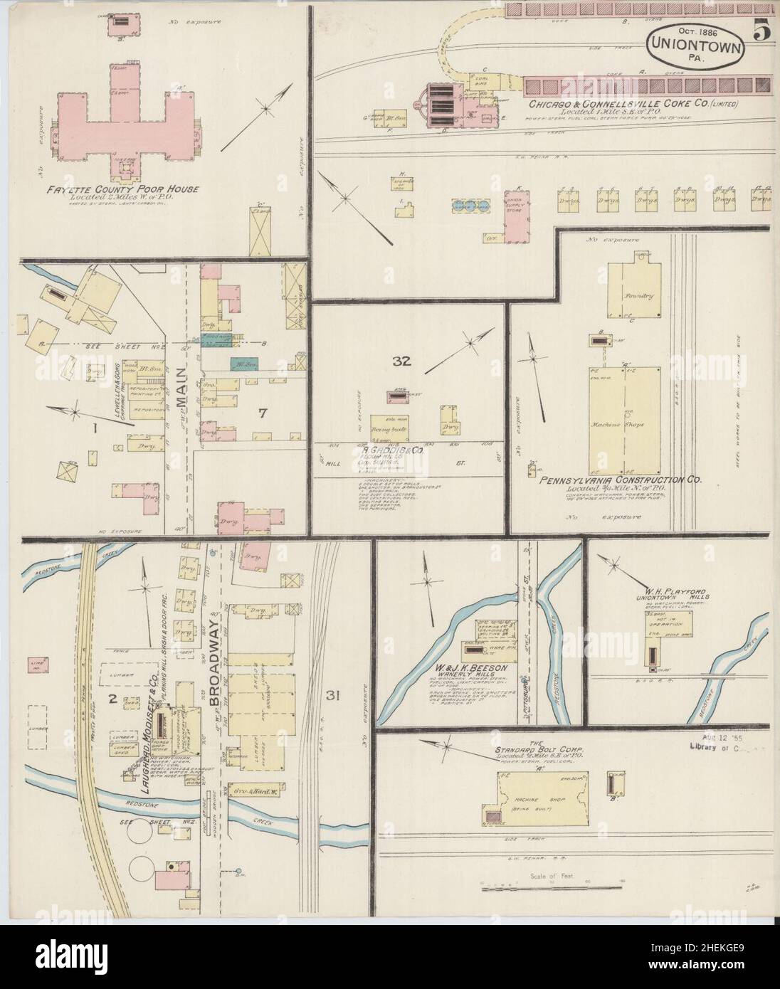 Map of uniontown pennsylvania hi-res stock photography and images - Alamy