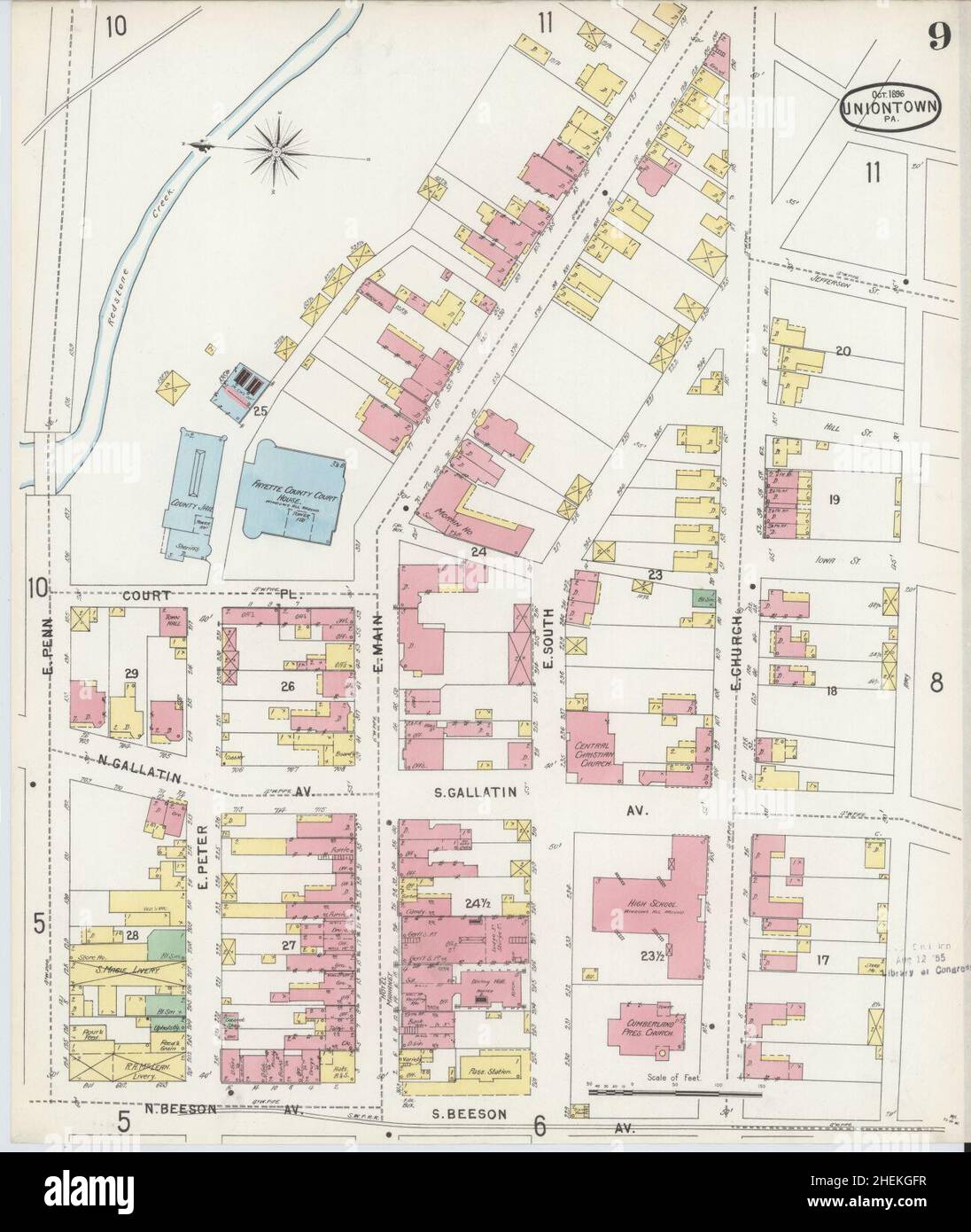 Map of uniontown pennsylvania hi-res stock photography and images - Alamy