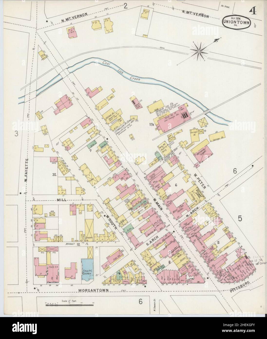 Map of uniontown pennsylvania hi-res stock photography and images - Alamy