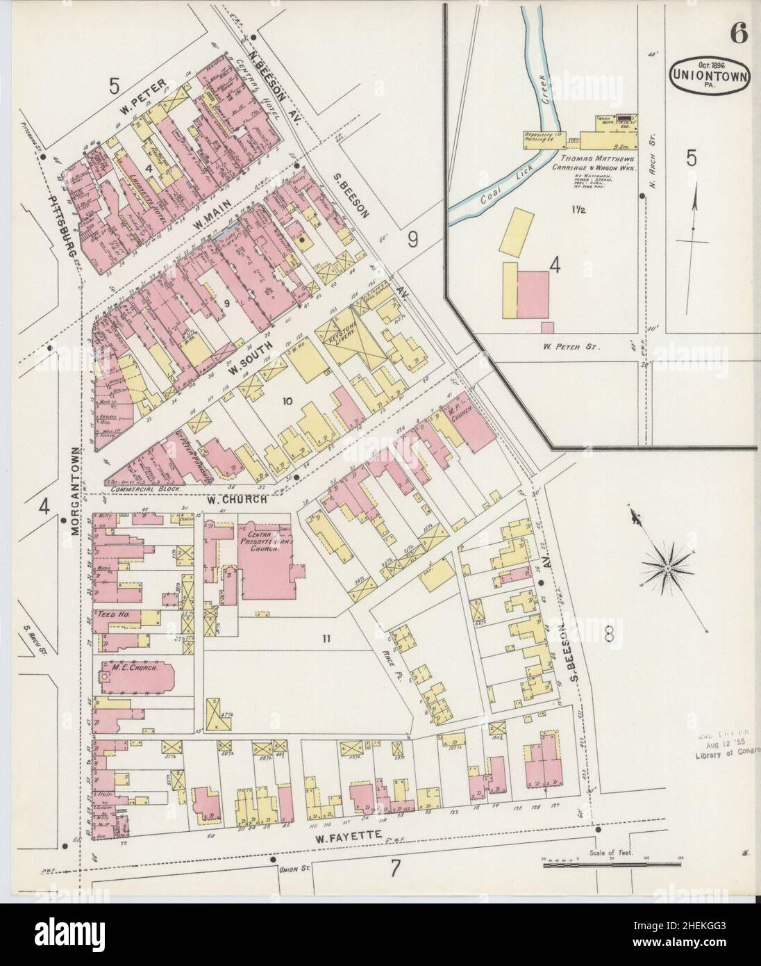 Map of uniontown pennsylvania hi-res stock photography and images - Alamy