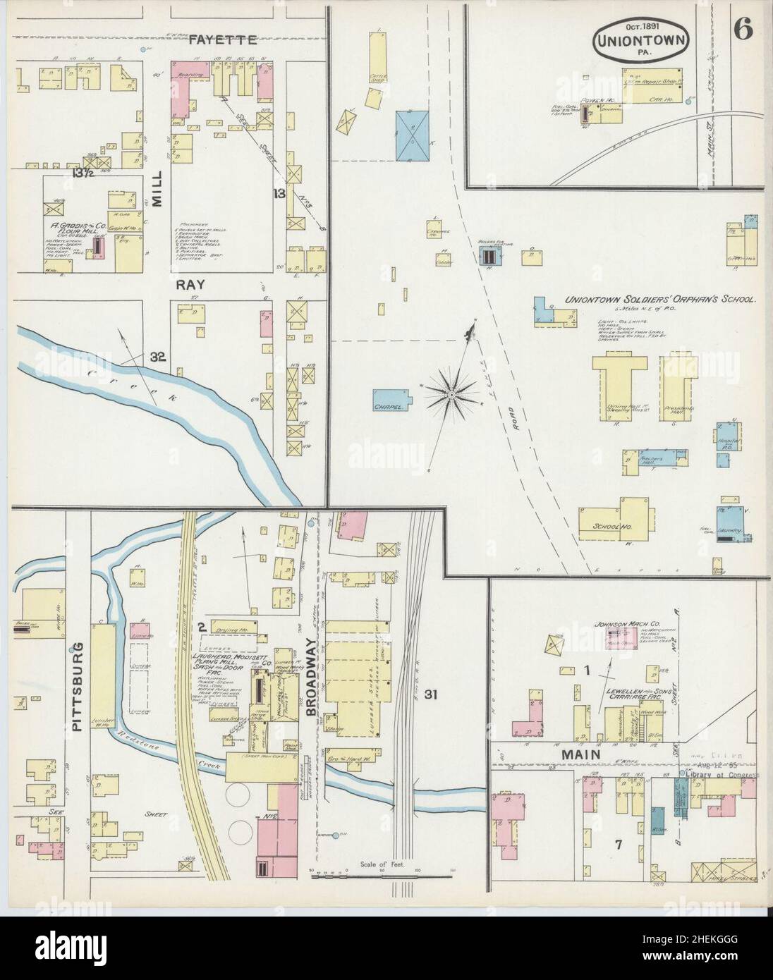 Map of uniontown pennsylvania hi-res stock photography and images - Alamy