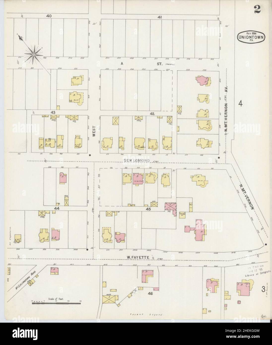 Map of uniontown pennsylvania hi-res stock photography and images - Alamy