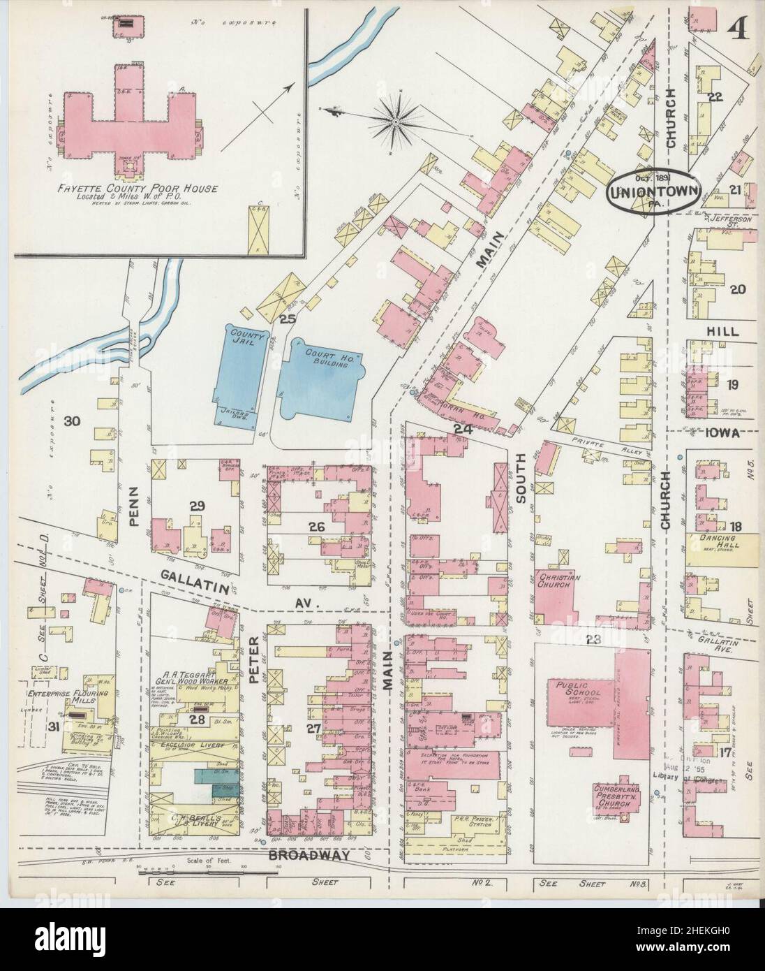 Uniontown pennsylvania map hi-res stock photography and images - Alamy