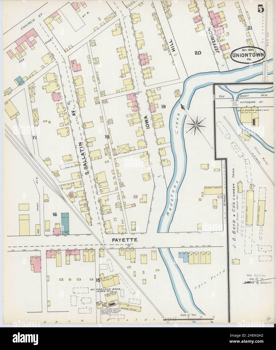 Map of uniontown pennsylvania hi-res stock photography and images - Alamy
