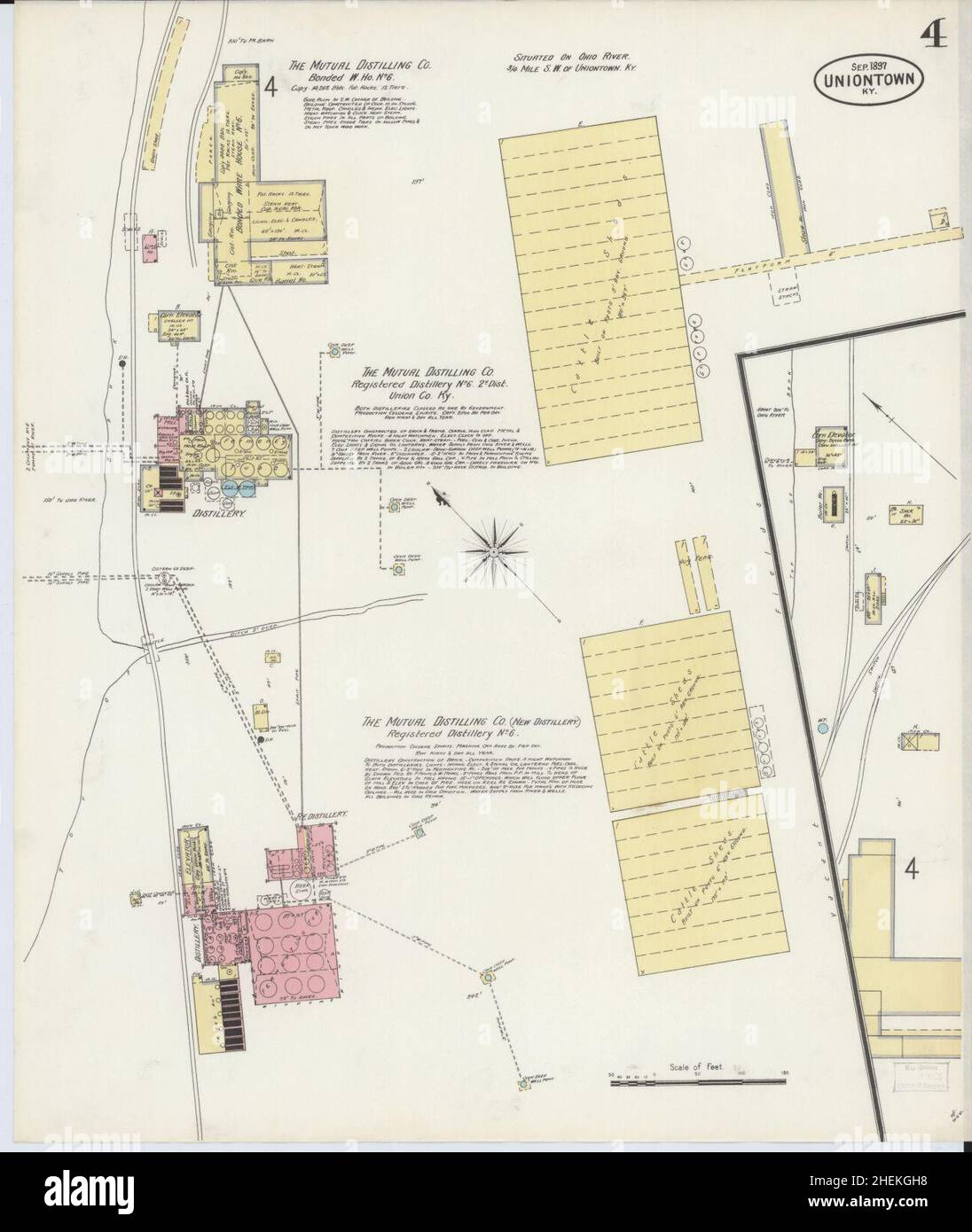 Sanborn Fire Insurance Map from Uniontown, Union County, Kentucky Stock ...
