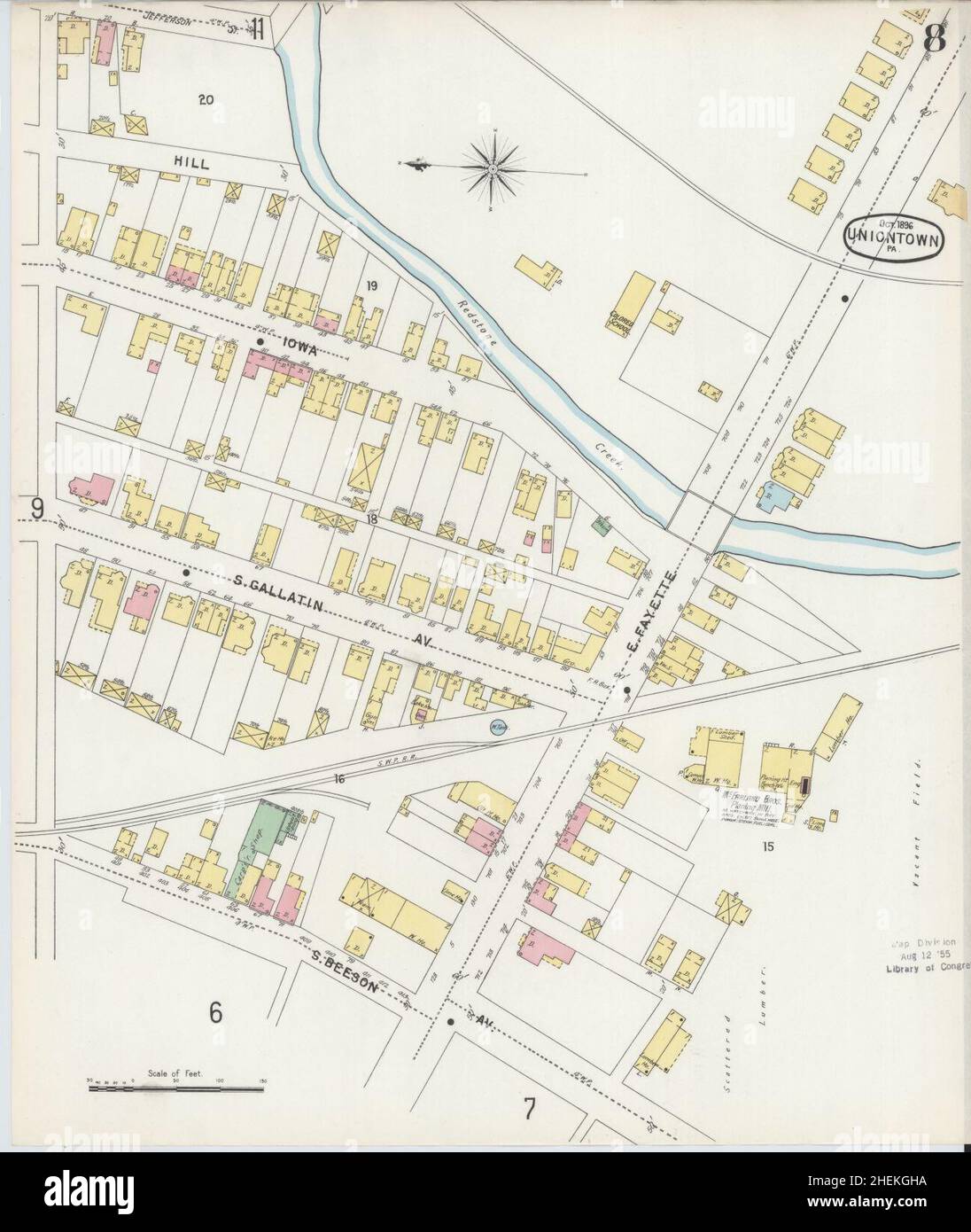 Map of uniontown pennsylvania hi-res stock photography and images - Alamy