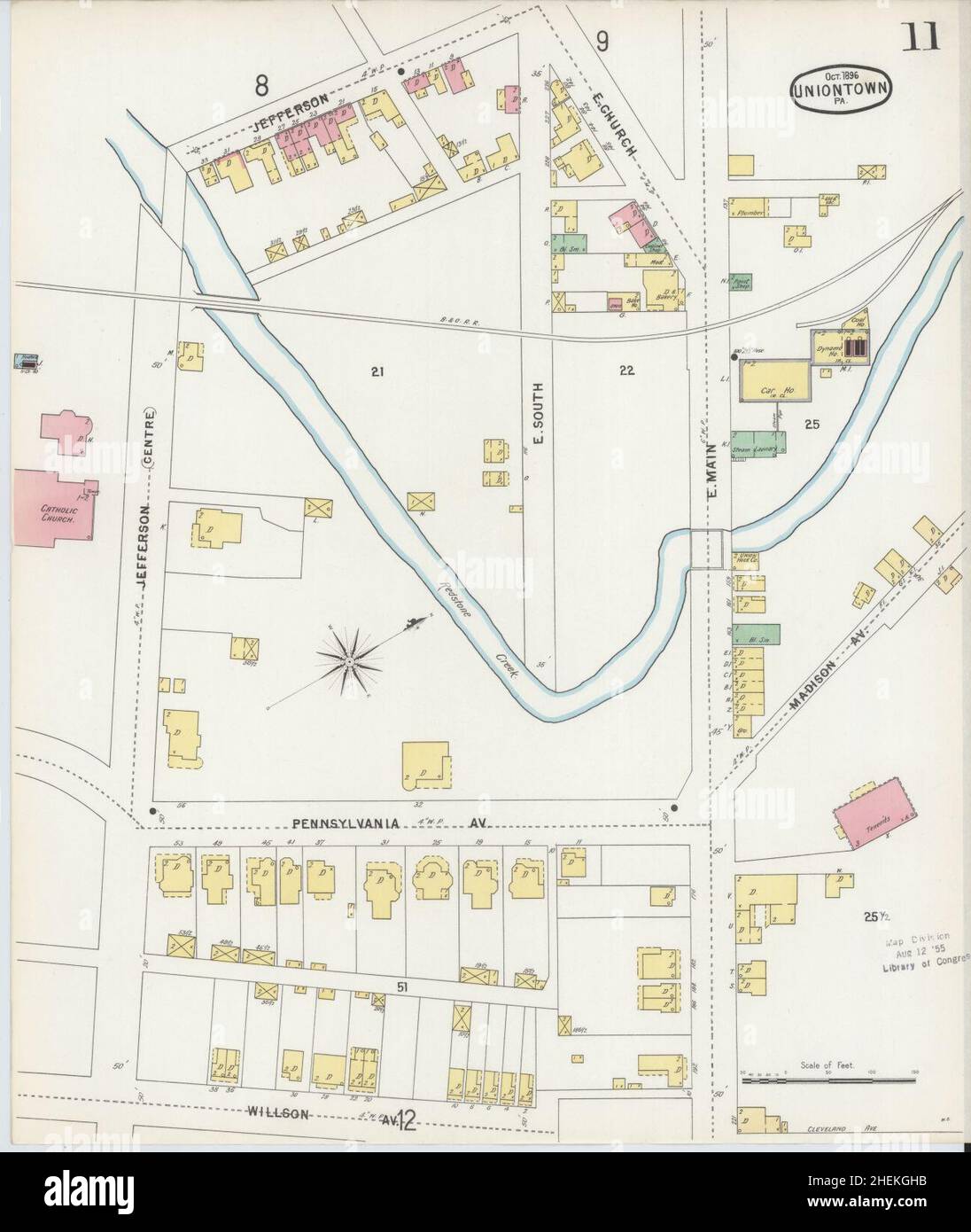 Map of uniontown pennsylvania hi-res stock photography and images - Alamy