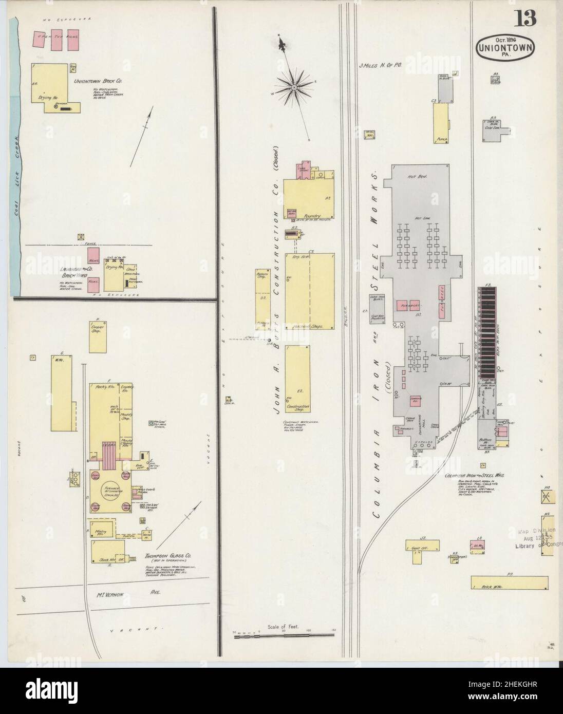 Map of uniontown pennsylvania hi-res stock photography and images - Alamy