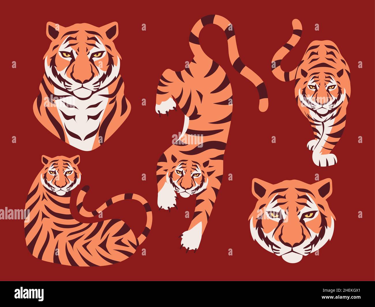 icons set tigers Stock Vector Image & Art - Alamy