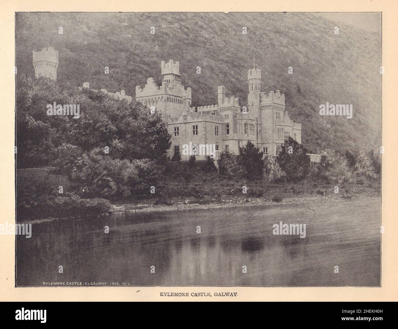 Kylemore Castle, Galway. Ireland 1905 old antique vintage print picture ...