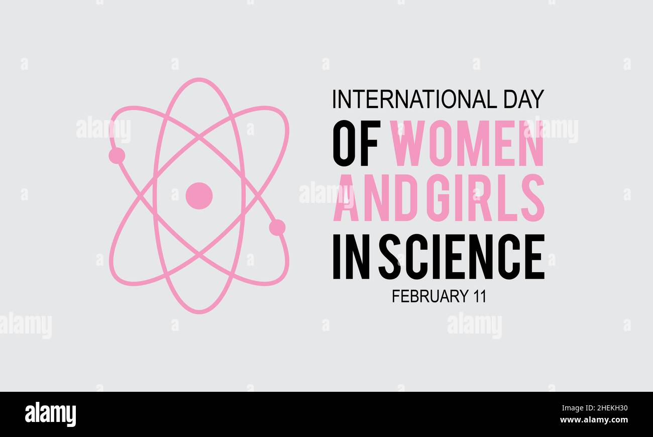 International Day of Women and Girls in Science . Vector template ...