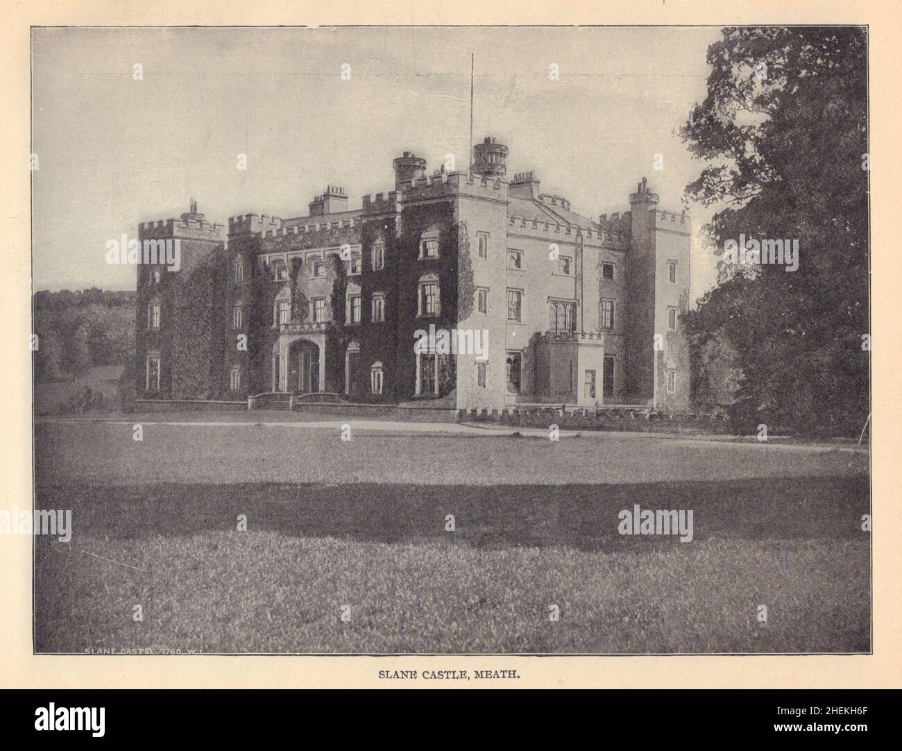 Slane Castle, Meath. Ireland 1905 old antique vintage print picture ...