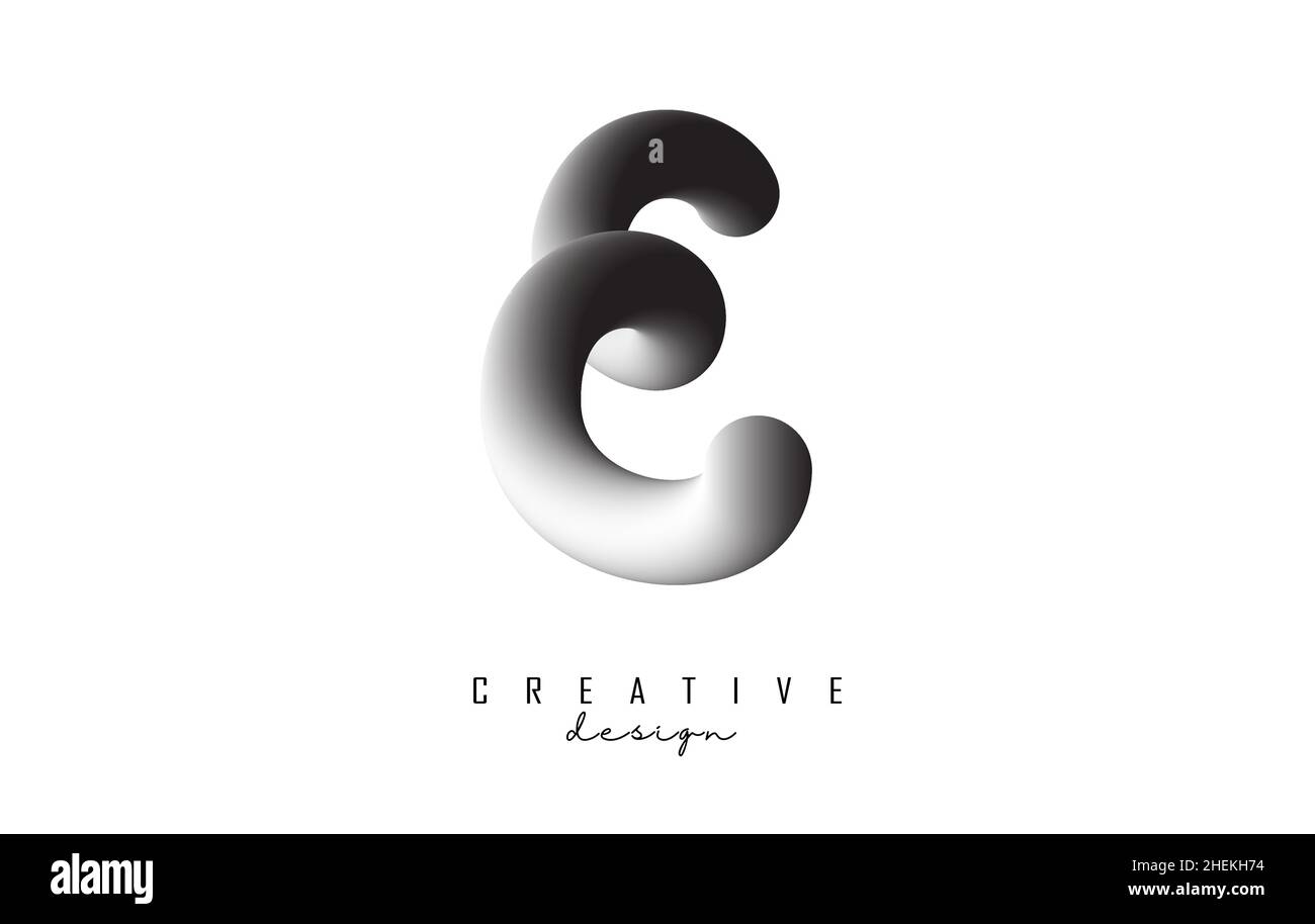 E Logo Design 3d