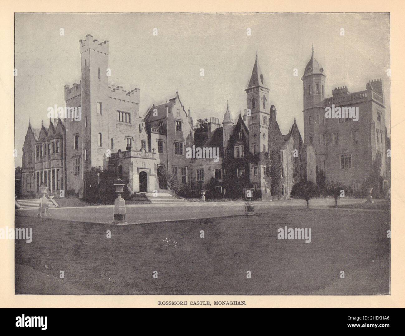 Rossmore Castle, Monaghan. Ireland 1905 old antique vintage print ...
