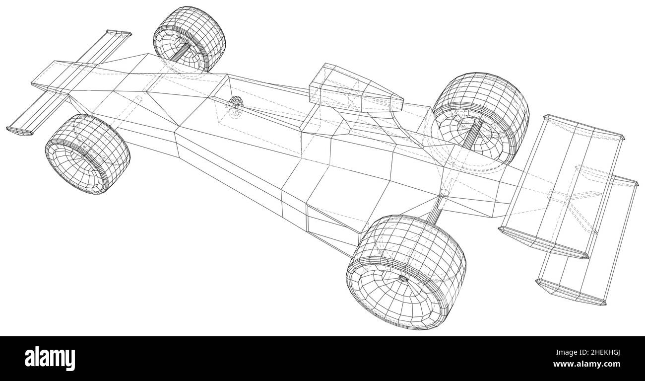 Model speed car. Wire-frame. EPS10 format. Vector rendering of 3d Stock ...