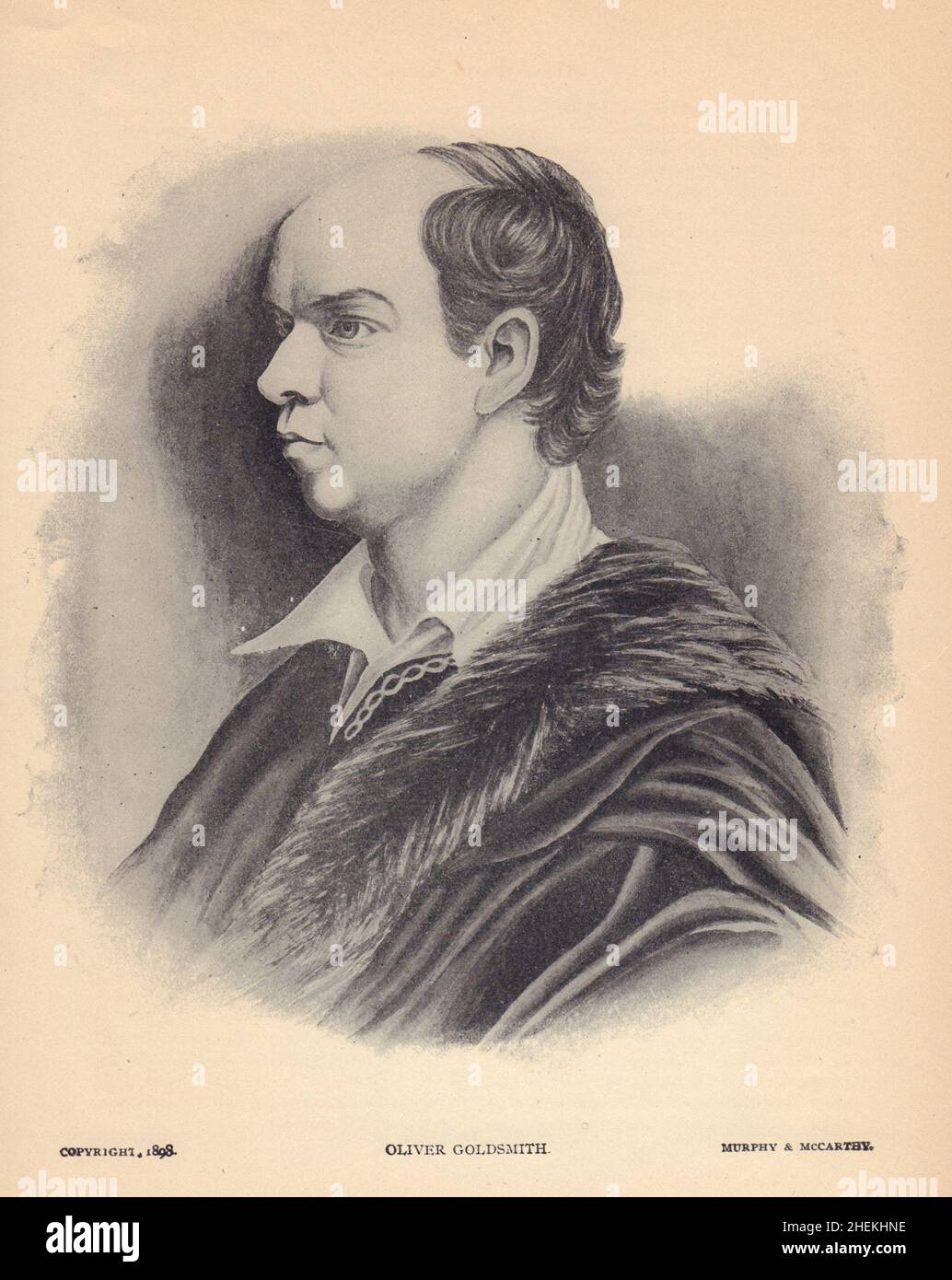Oliver Goldsmith. Ireland. Anglo-Irish novelist 1905 antique print ...