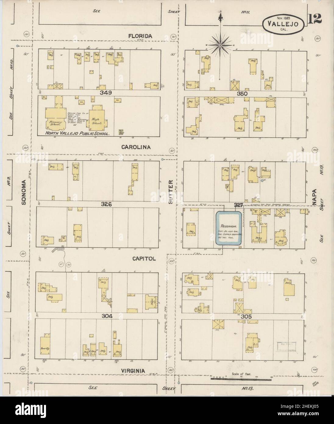 Sanborn Fire Insurance Map from Vallejo, Solano County, California ...