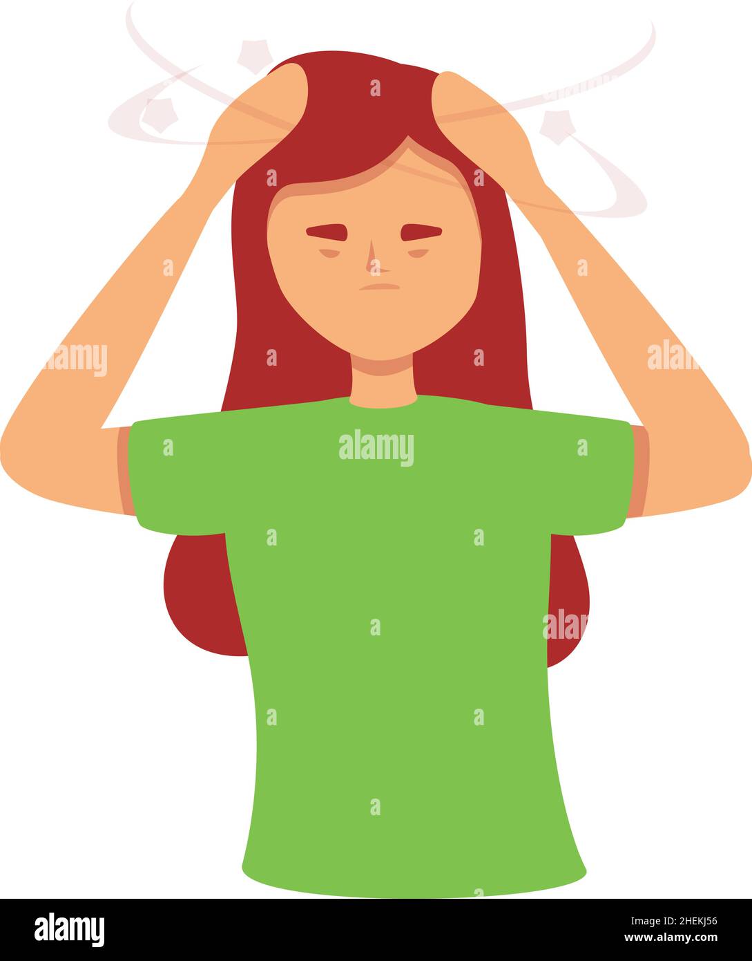 Girl dizziness icon cartoon vector. Brain pain. Dizzy sick Stock Vector ...