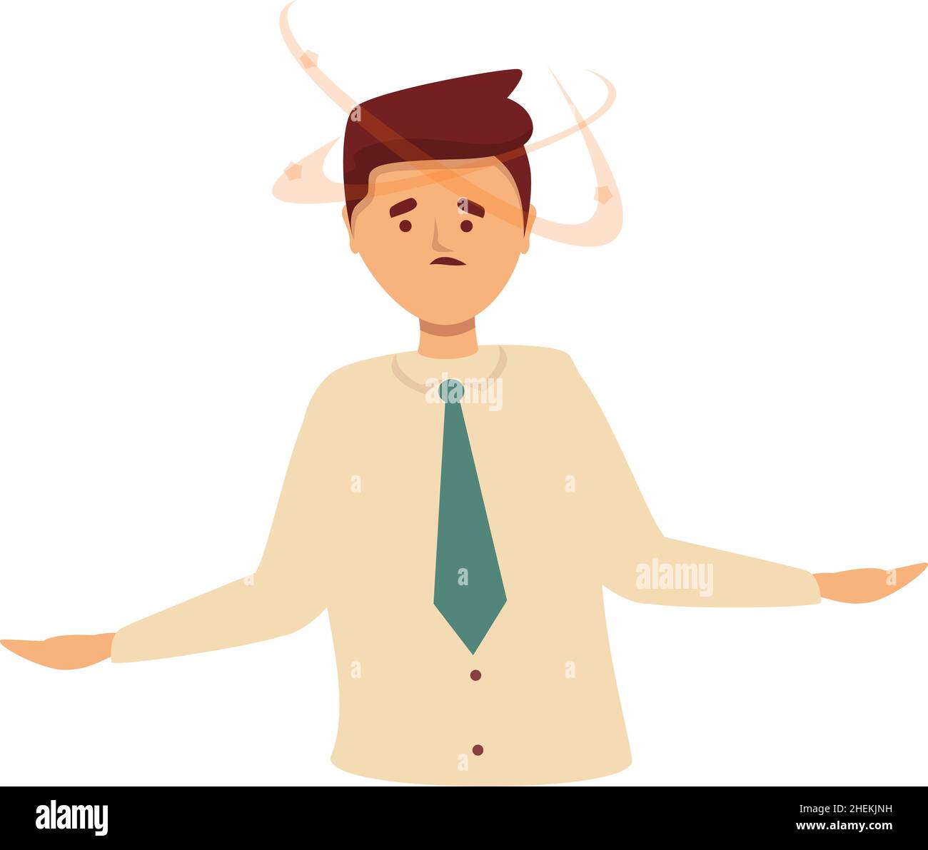 Manager dizzy head icon cartoon vector. Dizziness pain. Sick head Stock ...