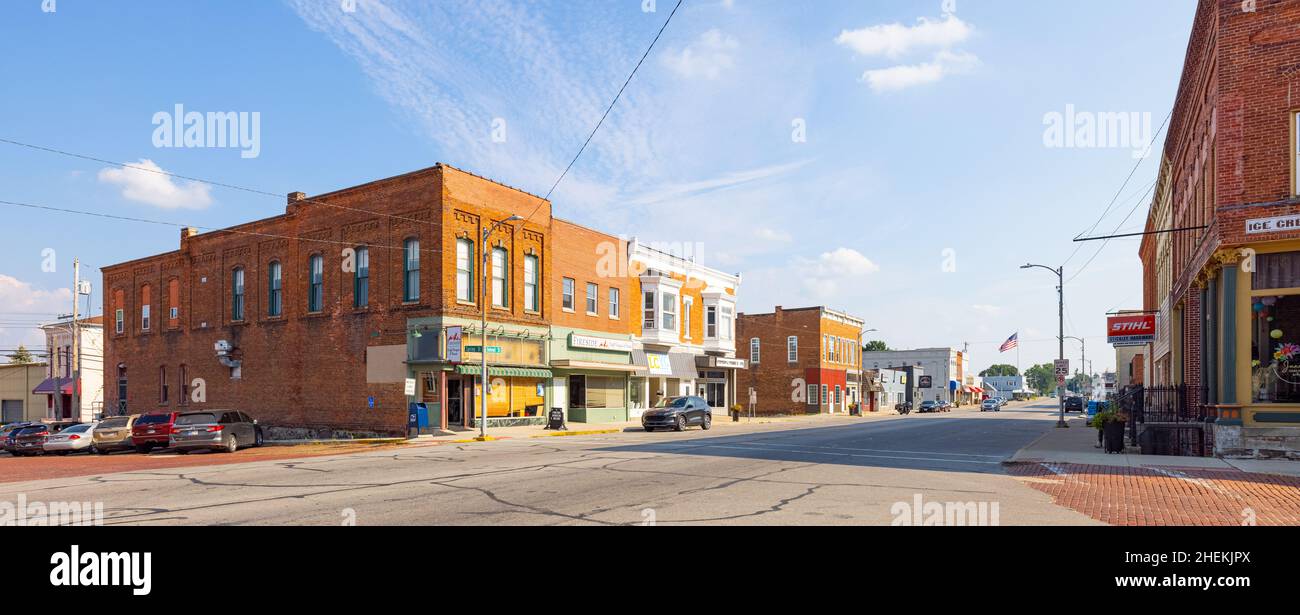 LaGrange, Indiana, USA - August 21, 2021: The business district on ...