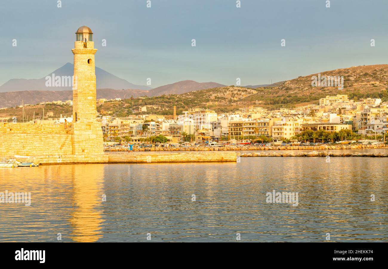 Rethymno, Greece island Crete, Peaceful landscape on the bay before ...