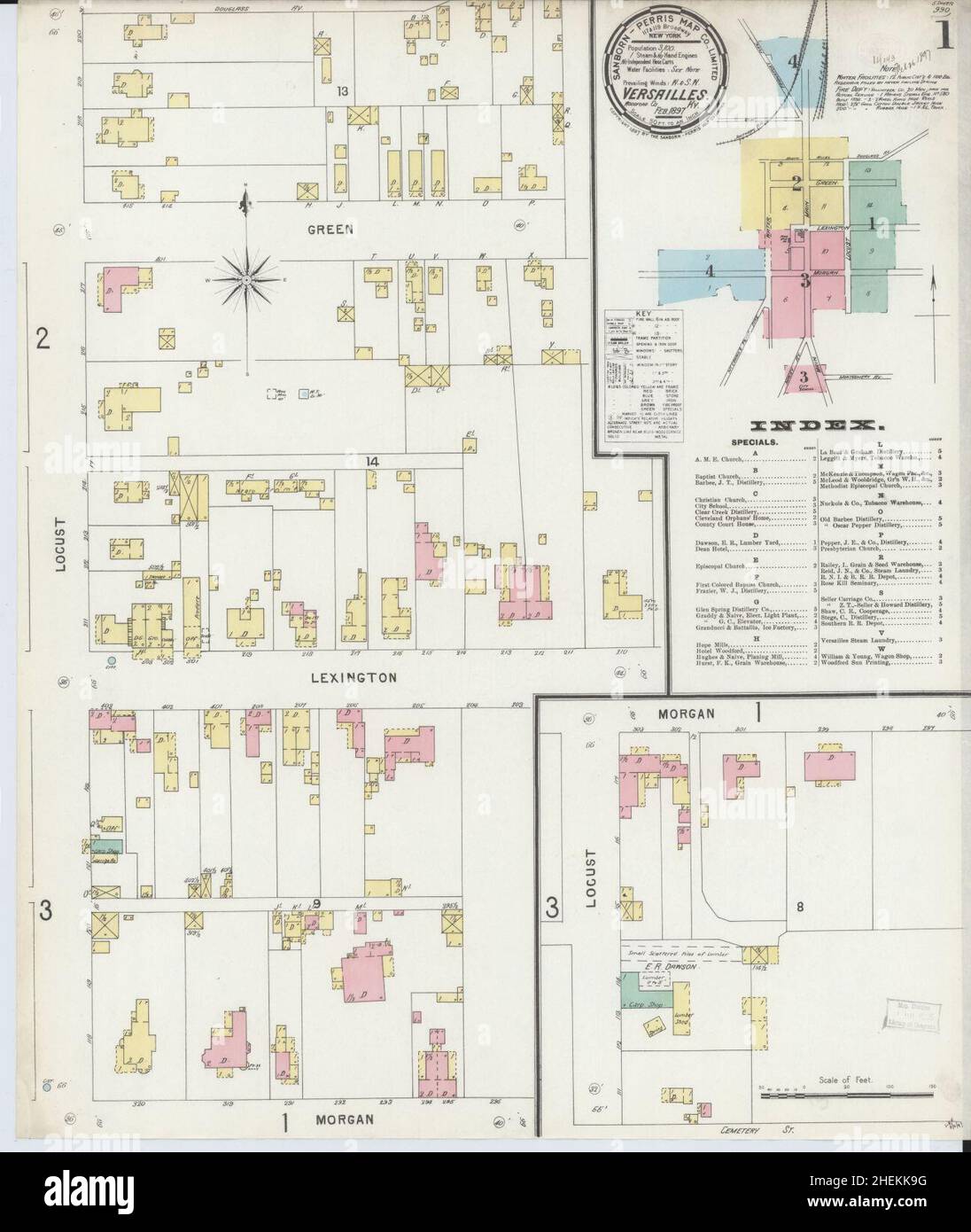 Map of versailles kentucky hi-res stock photography and images - Alamy