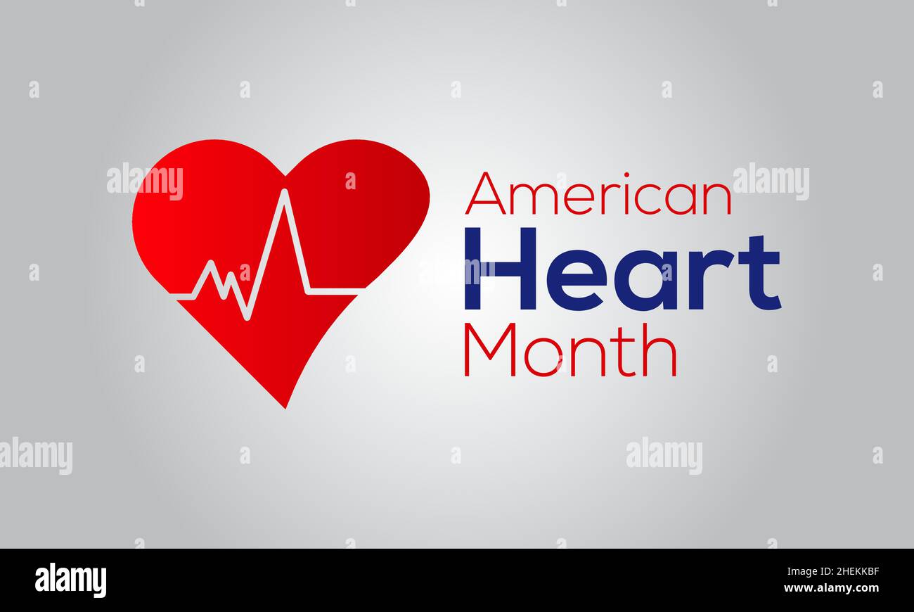 American Heart Month in February. Vector template Design for banner ...