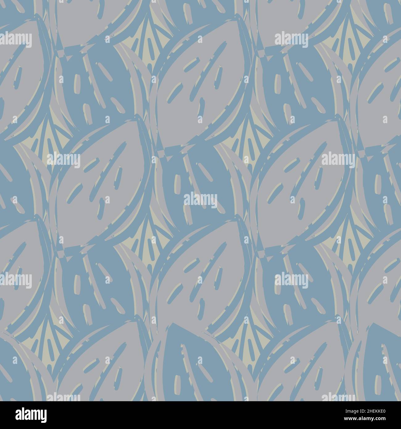 Modern abstract faux mono print leaves vector background. Seamless ...