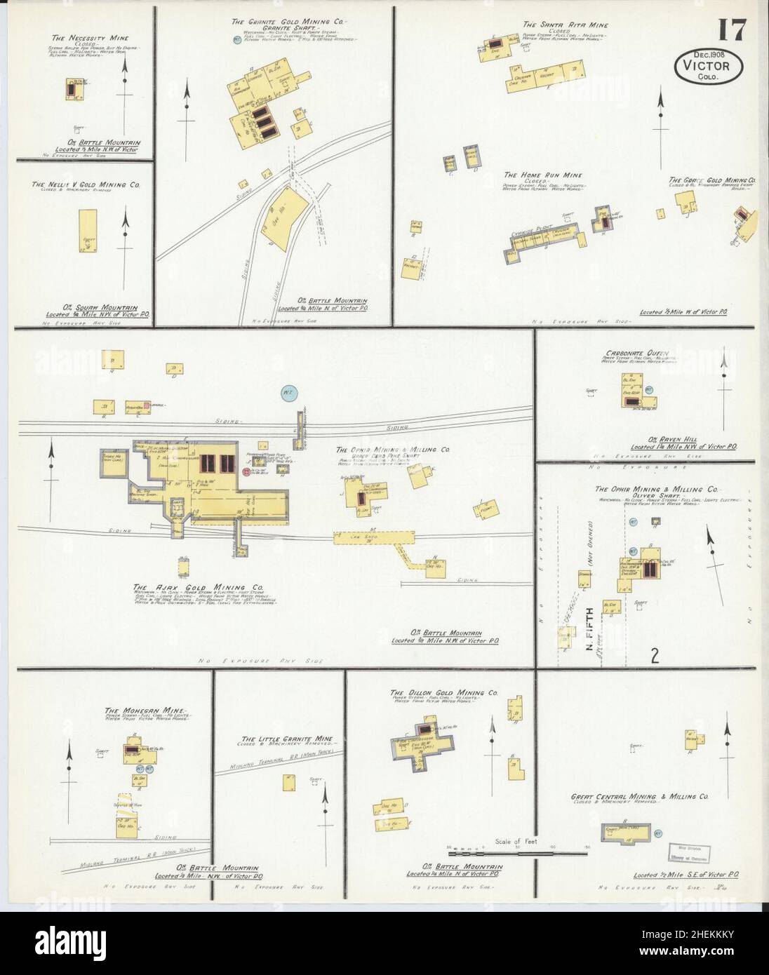 Sanborn Fire Insurance Map from Victor, Teller County, Colorado Stock ...