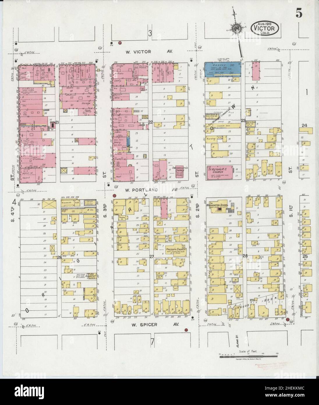 Sanborn Fire Insurance Map from Victor, Teller County, Colorado Stock ...