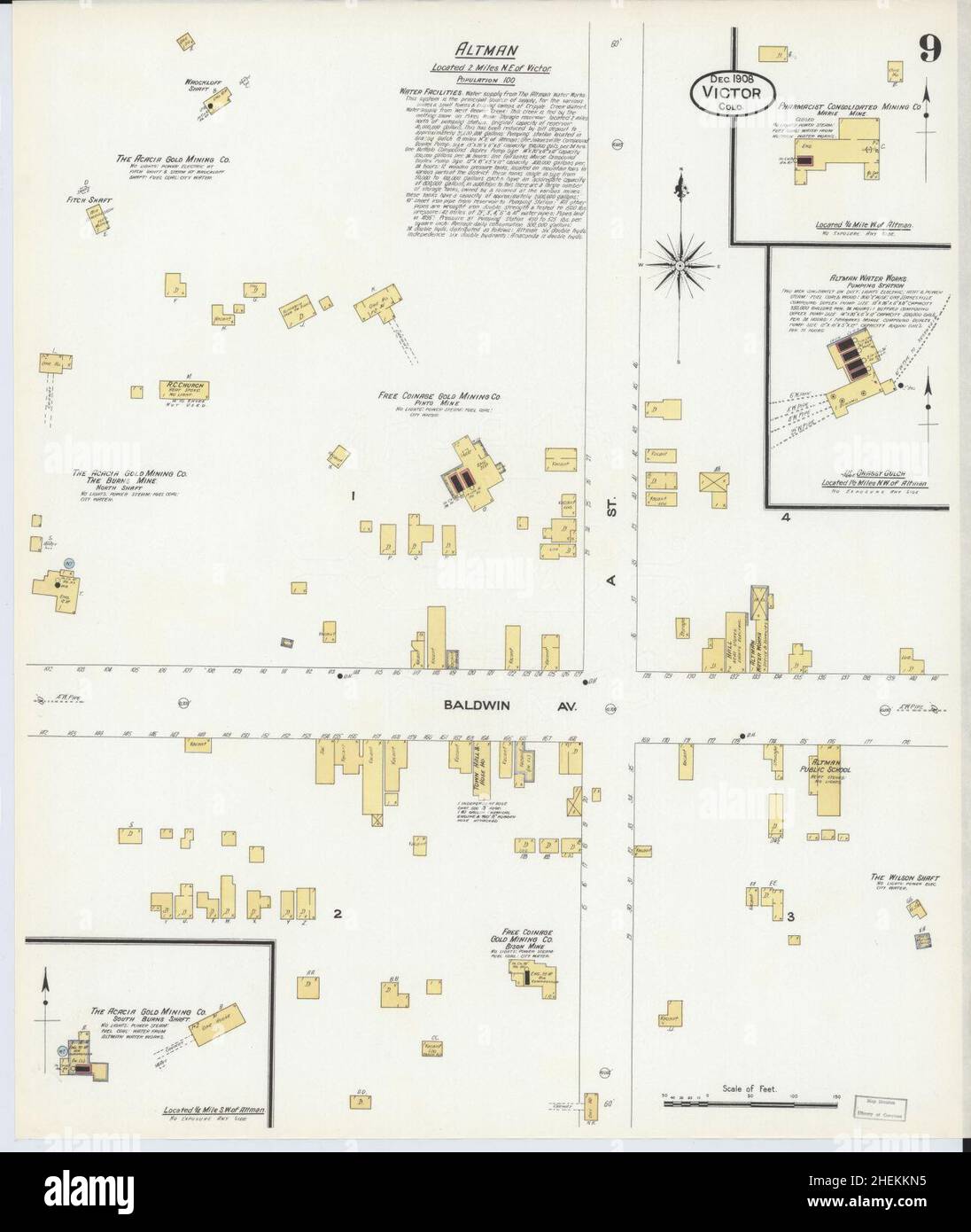 Sanborn Fire Insurance Map from Victor, Teller County, Colorado Stock ...