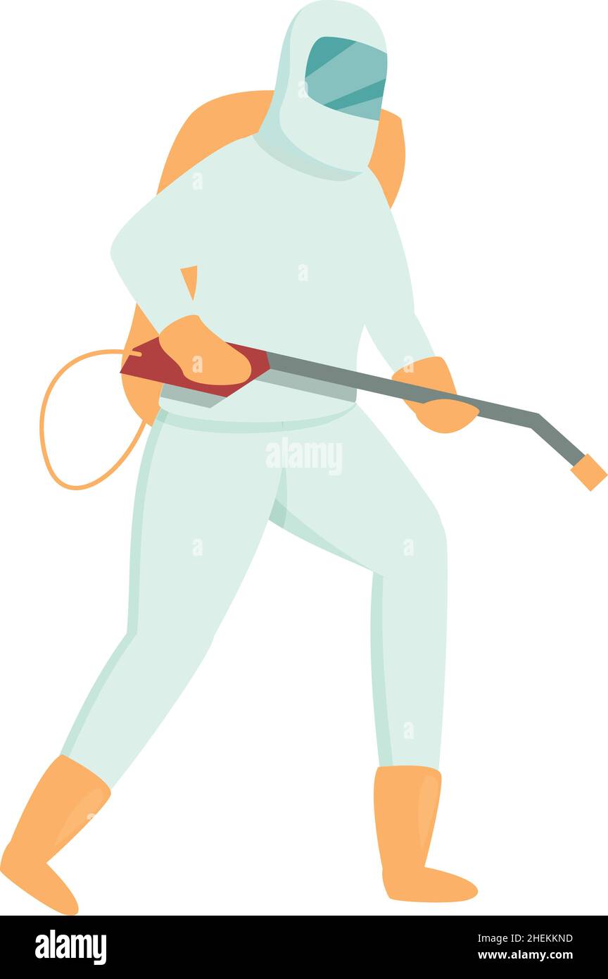 Chemical control man icon cartoon vector. Pest spray. Equipment bug ...