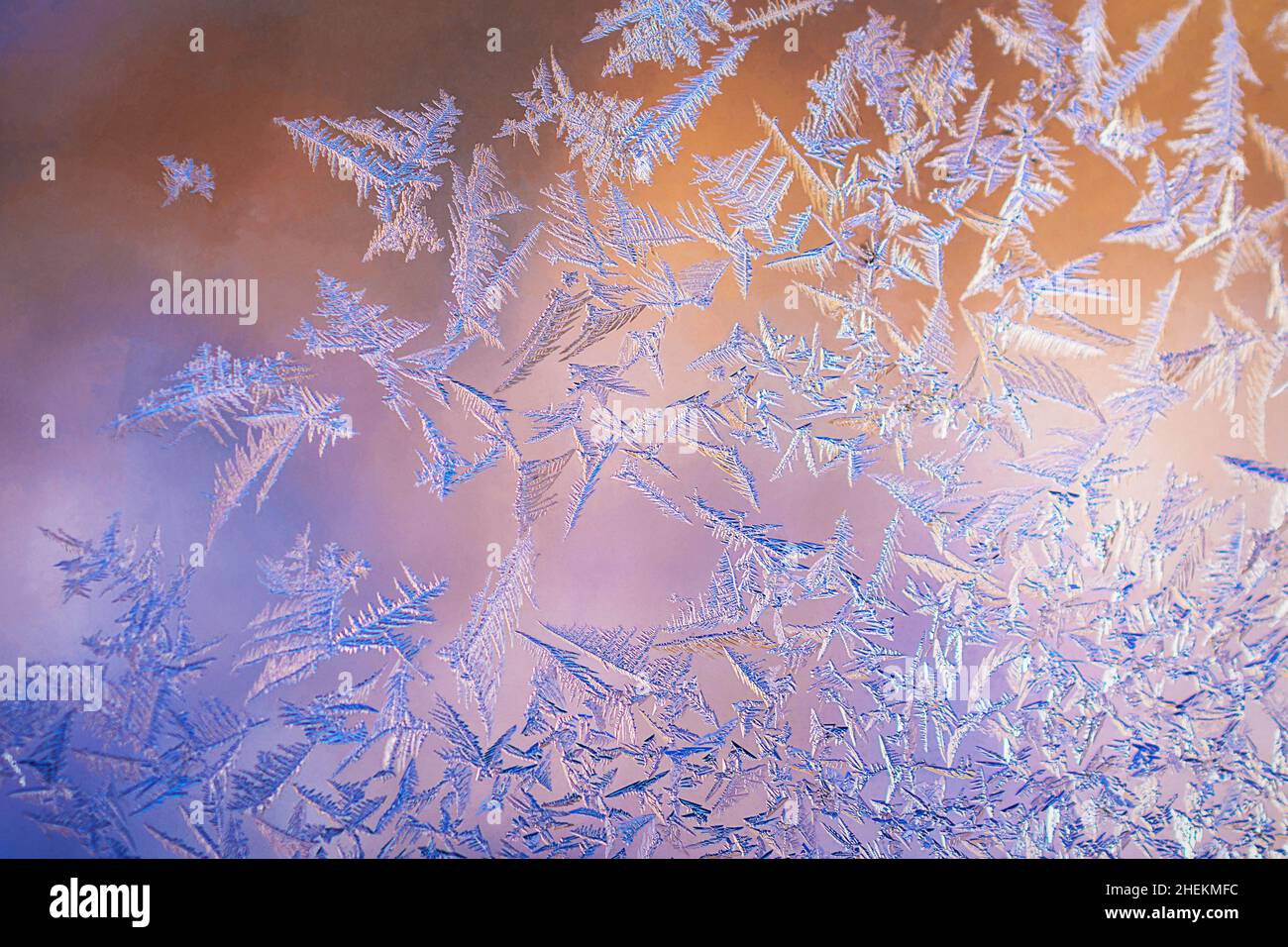 Frost on a window pane Stock Photo - Alamy