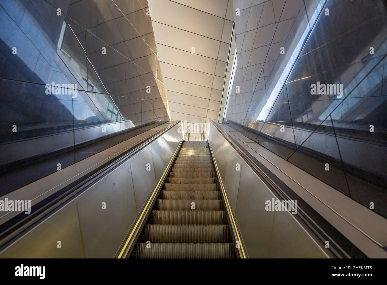 moving staircase at an underground in Vienna in operation without ...