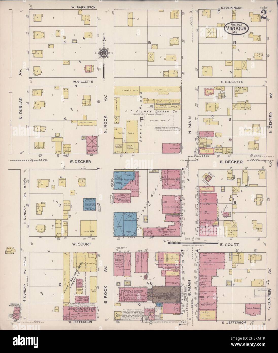 Sanborn Fire Insurance Map from Viroqua, Vernon County, Wisconsin Stock ...