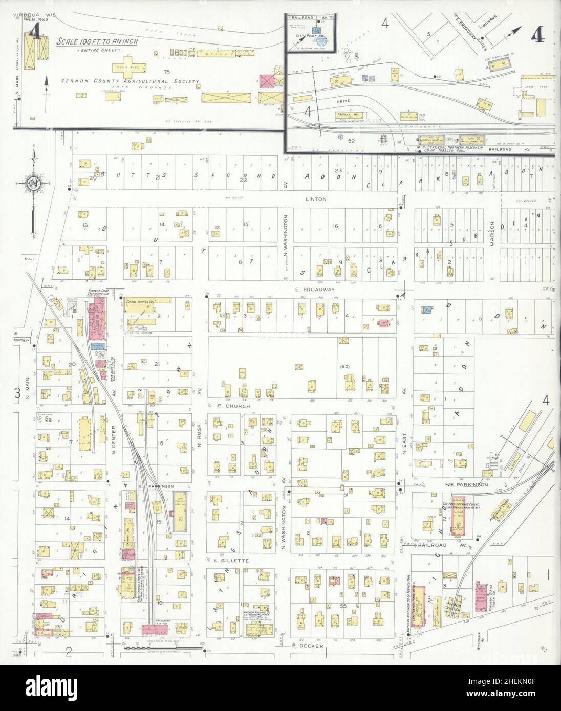 Sanborn Fire Insurance Map from Viroqua, Vernon County, Wisconsin Stock ...